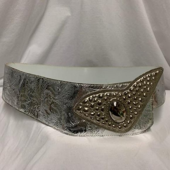 Source Unknown | Accessories | Vintage Bold Silver Belt 99s With ...